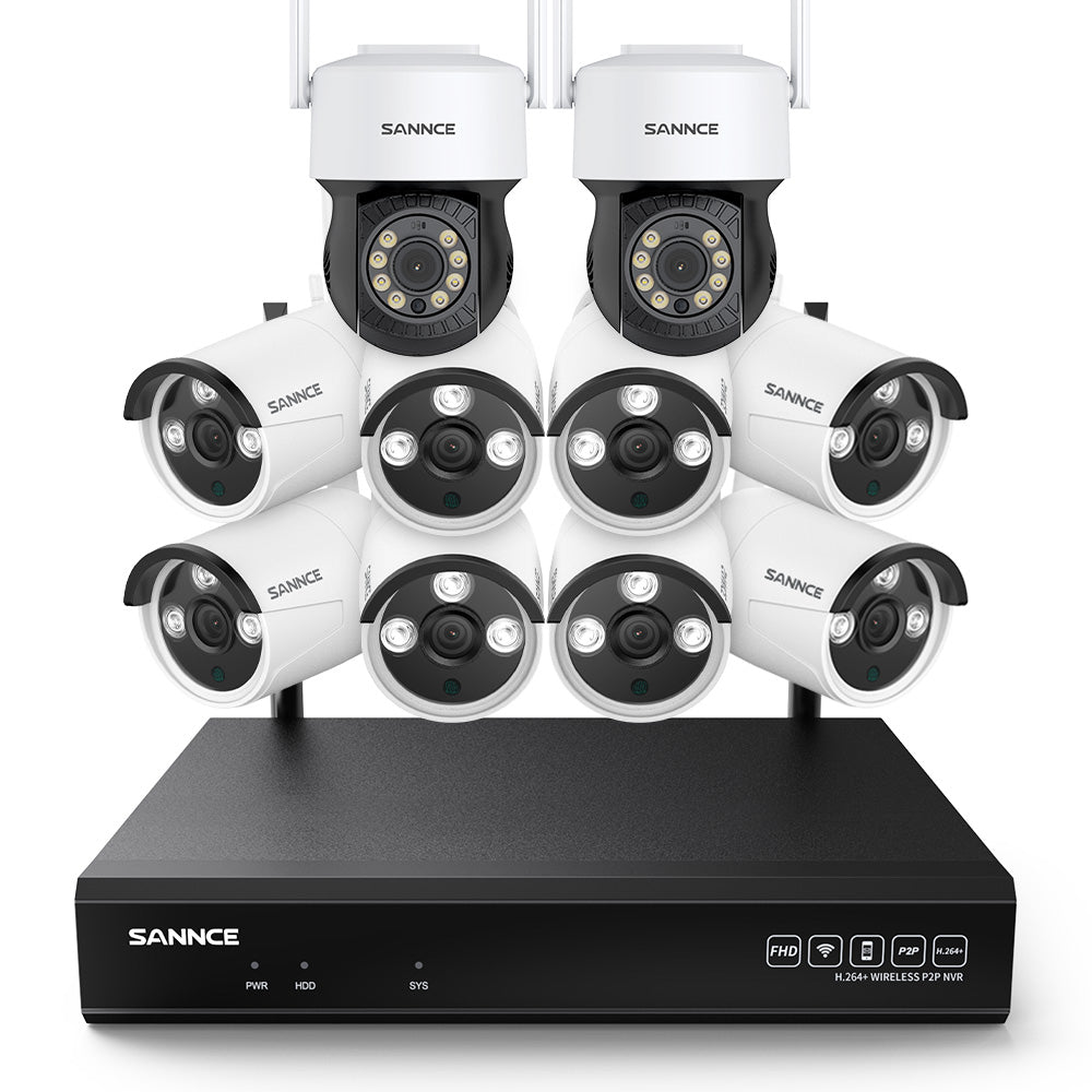 10-Channel Pan & Tilt WiFi IP Camera Wireless Security System | SANNCE ...
